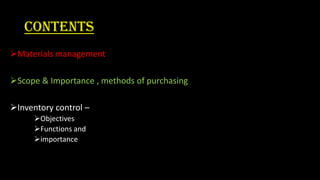 materials management by ajosh | PPTX