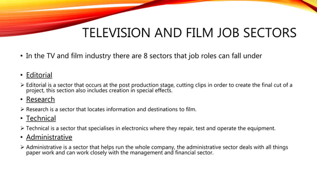 Job roles in the TV and film undustry | PPT