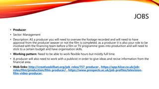 Job roles in the TV and film undustry | PPTX