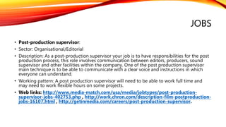 Job roles in the TV and film undustry | PPTX