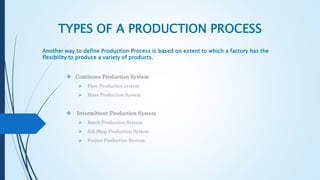 Production Process | PPTX | Manufacturing Industry | Industries
