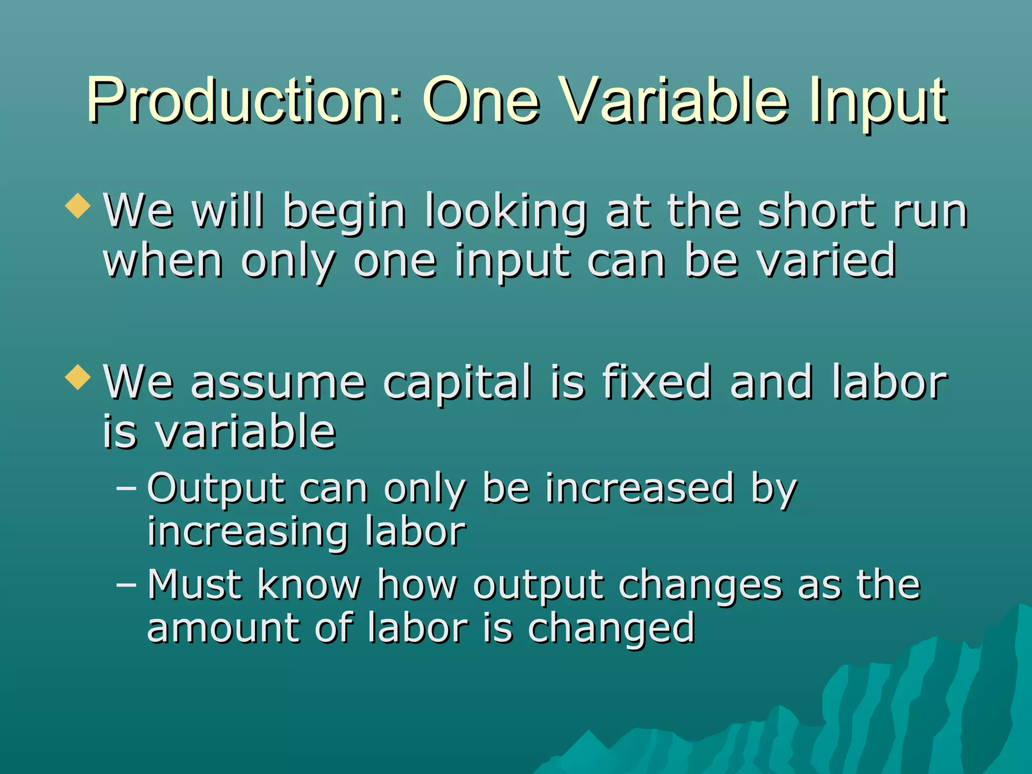 Production in Managerial Economics | PPT