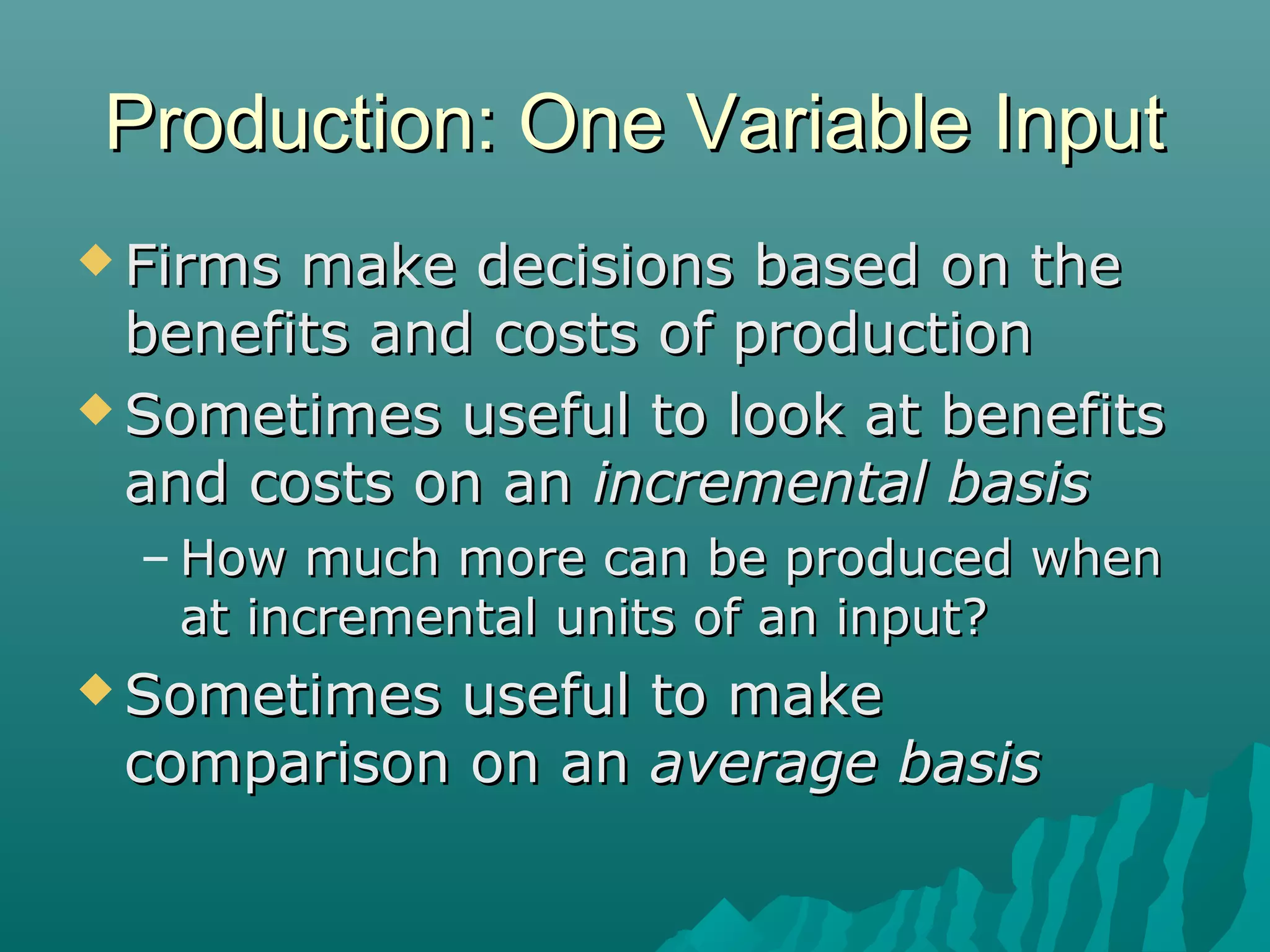 Production in Managerial Economics | PPT