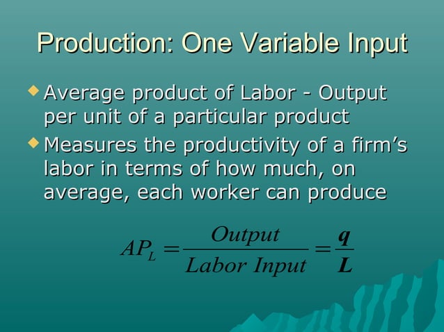 Production in Managerial Economics | PPT