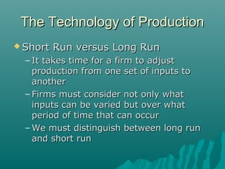 Production in Managerial Economics | PPT