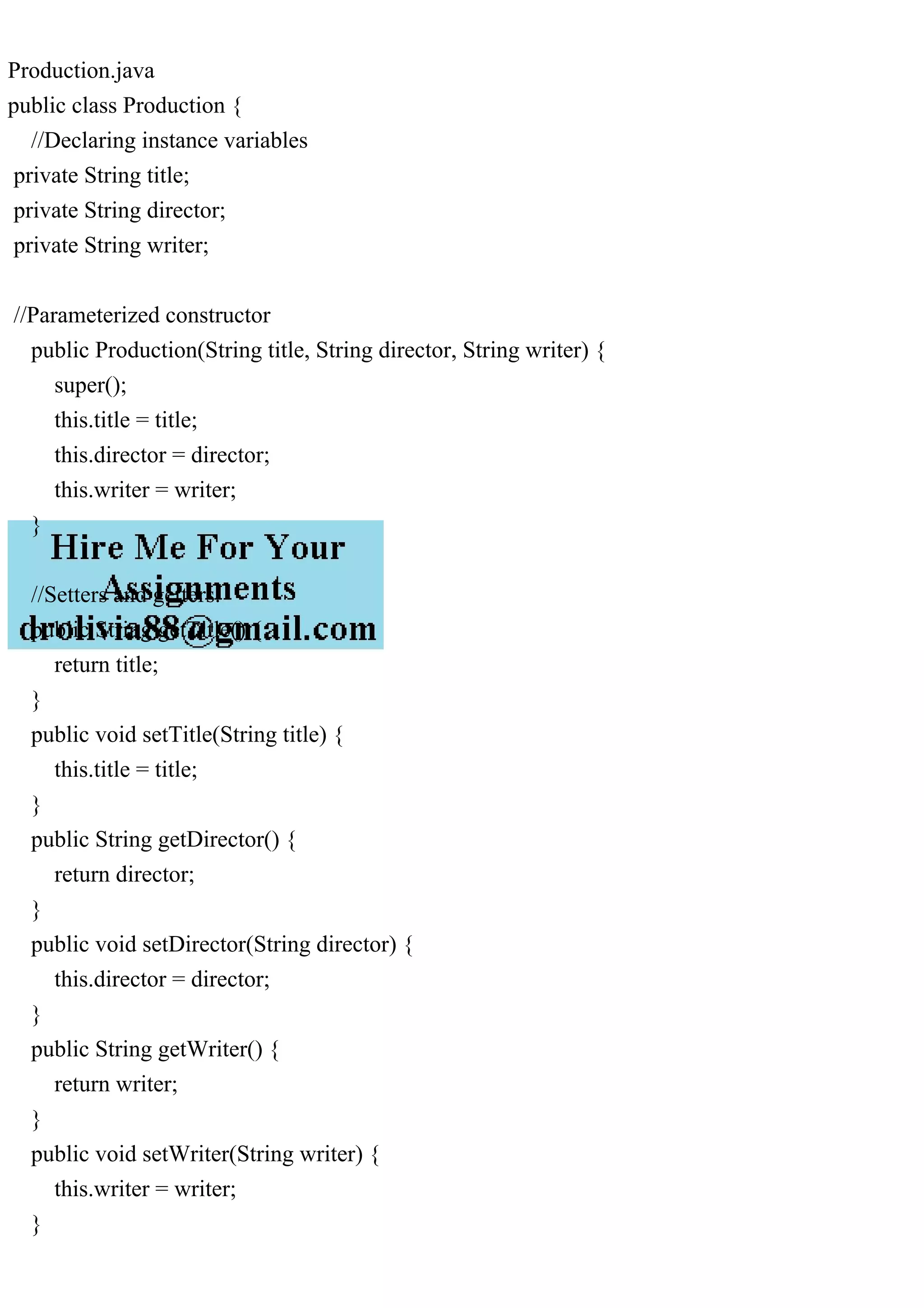 Production.javapublic class Production { Declaring instance.pdf