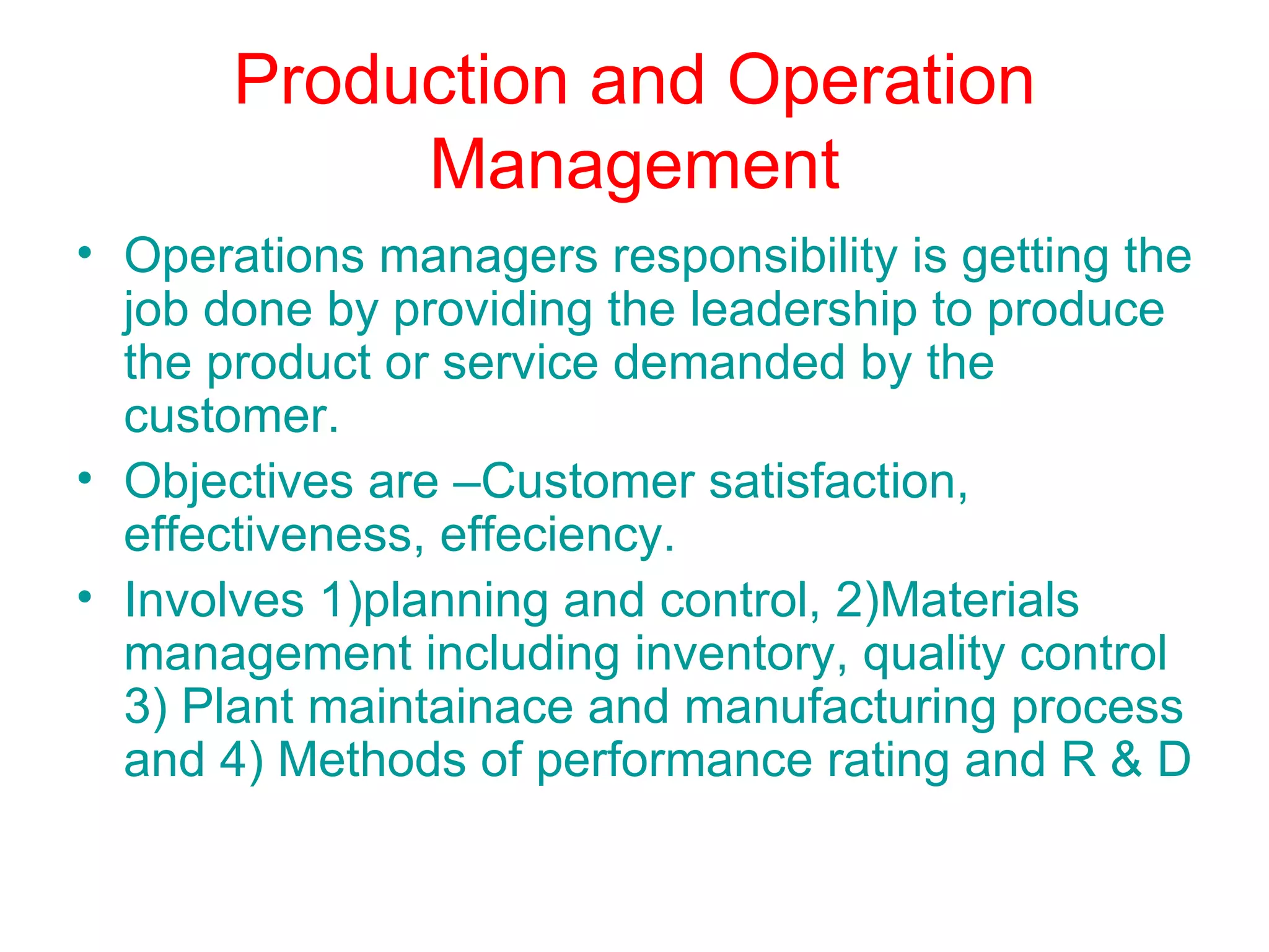 Production And Operation Materials | PPT