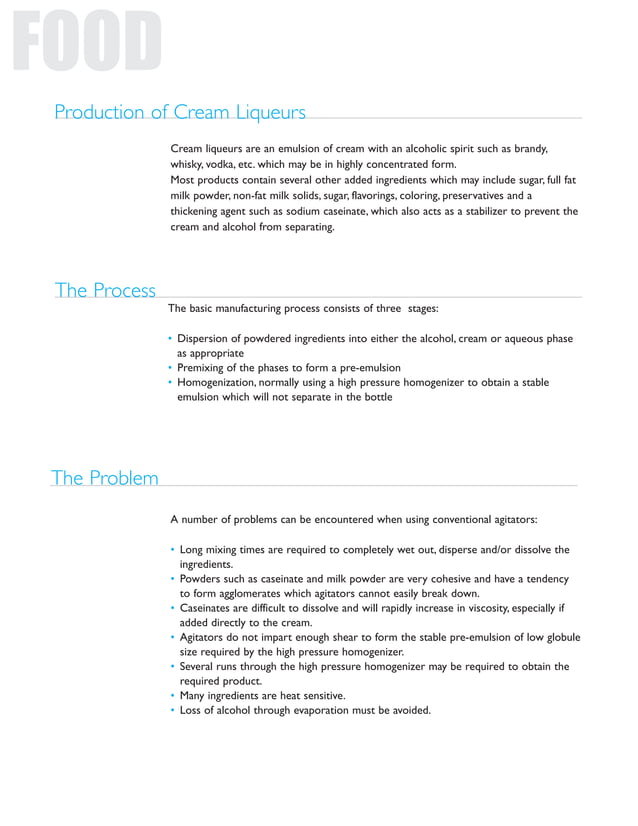 Food Industry Case Study: Producing Cream Liqueurs | PDF