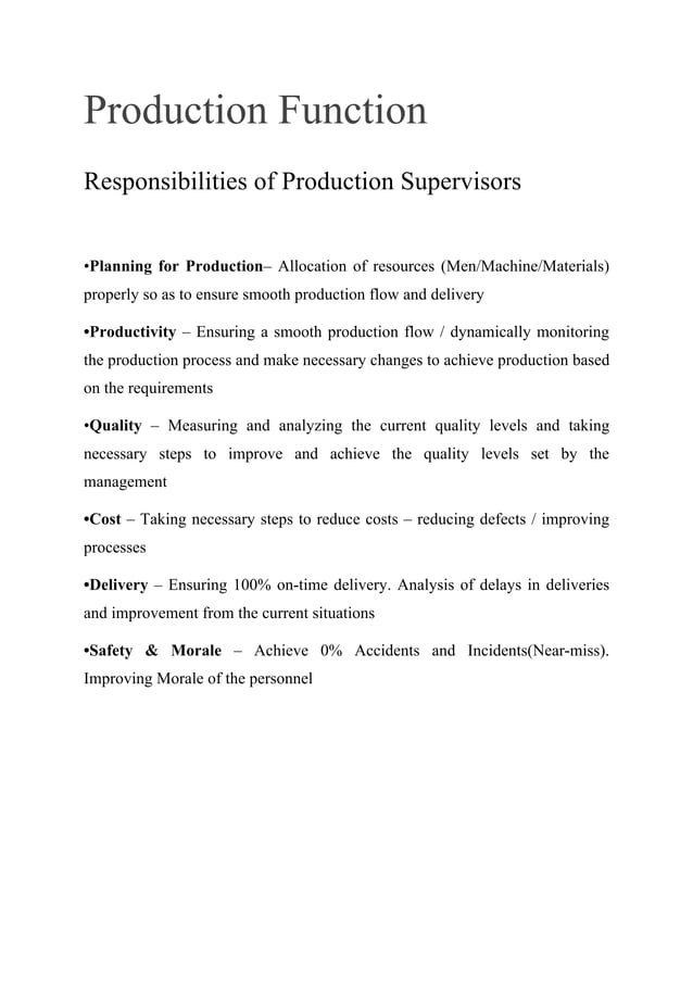 A Quick Guide to Production Department