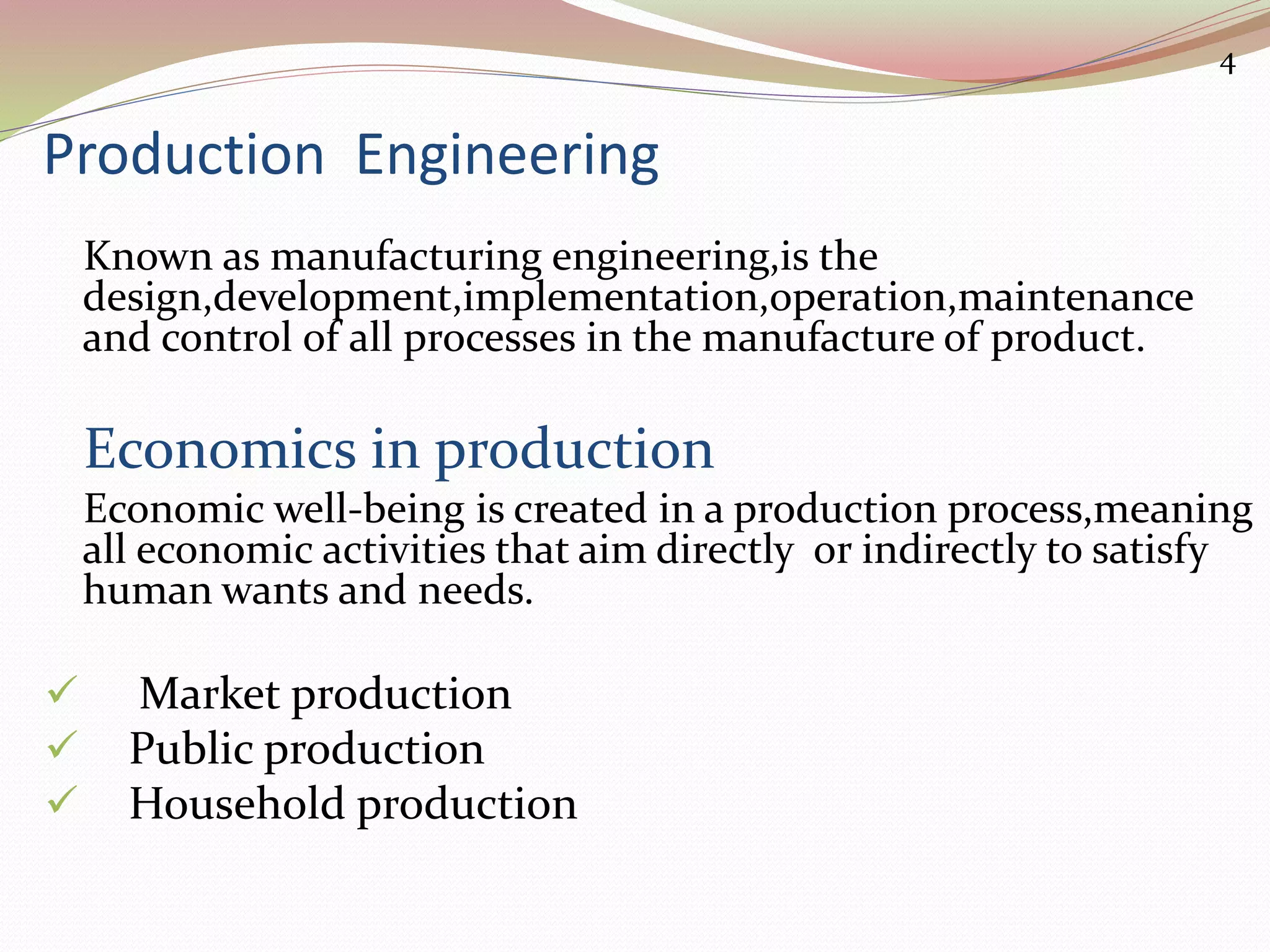 Economics in Production Engineering | PPT