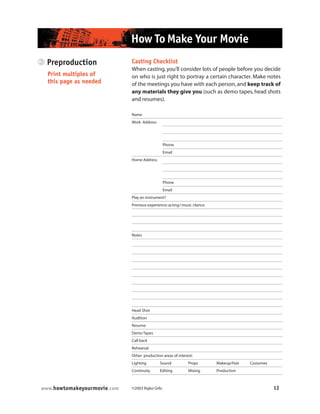 Production notebook | PDF