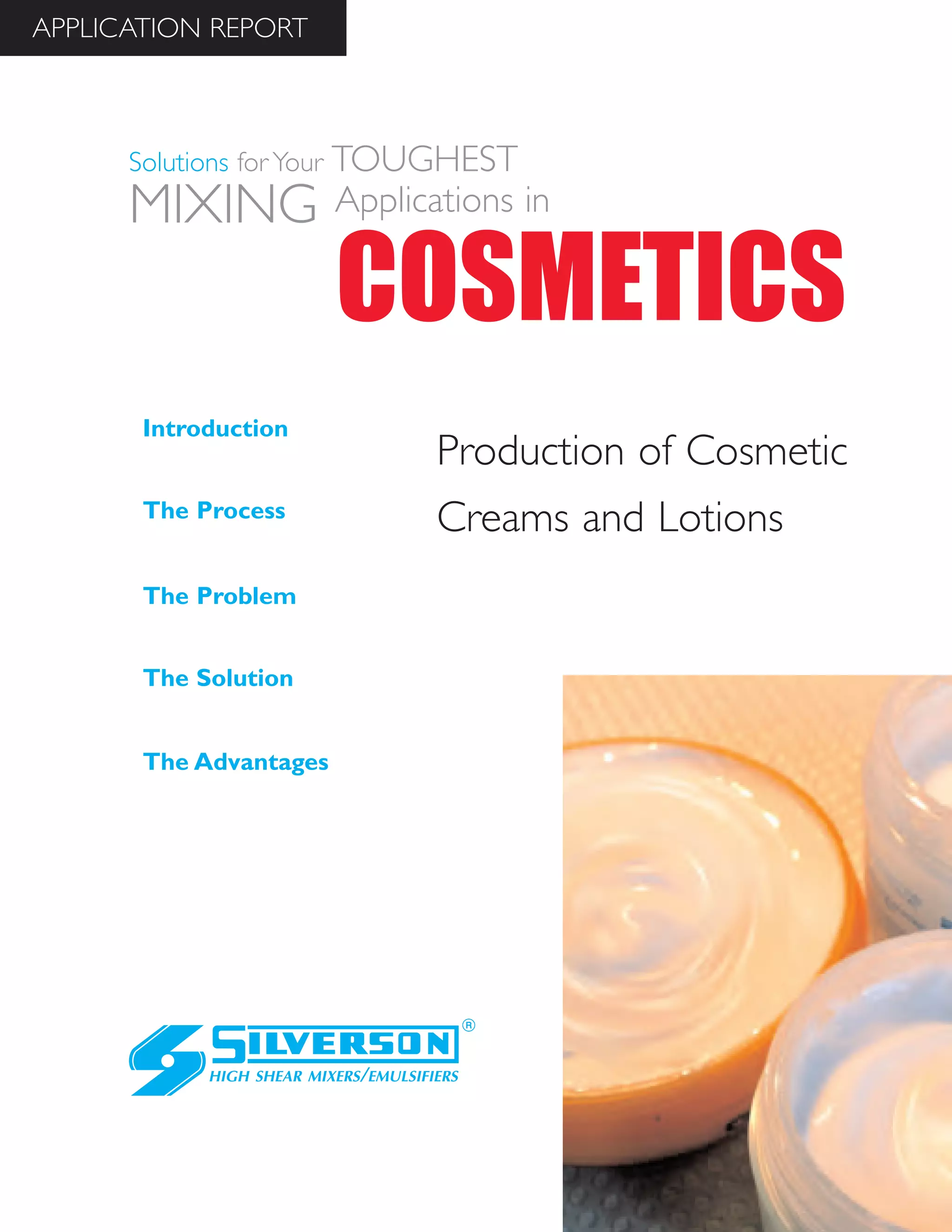 Cosmetics Industry Case Study: Making Creams & Lotions | PDF