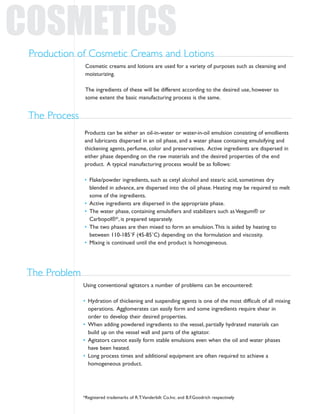 Cosmetics Industry Case Study: Making Creams & Lotions | PDF