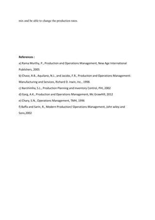 Production Planning and Control in Operations Management | PDF