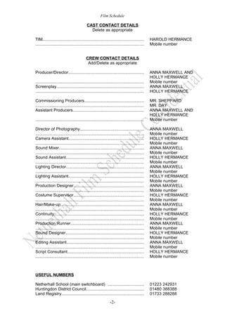 Clockwork production schedule | DOC | Movies | Entertainment