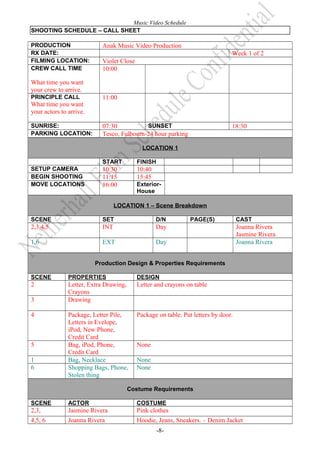 Production schedule-complete this!! 2 | DOC | Video Production ...