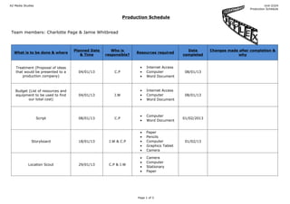 Production schedule-template | DOC