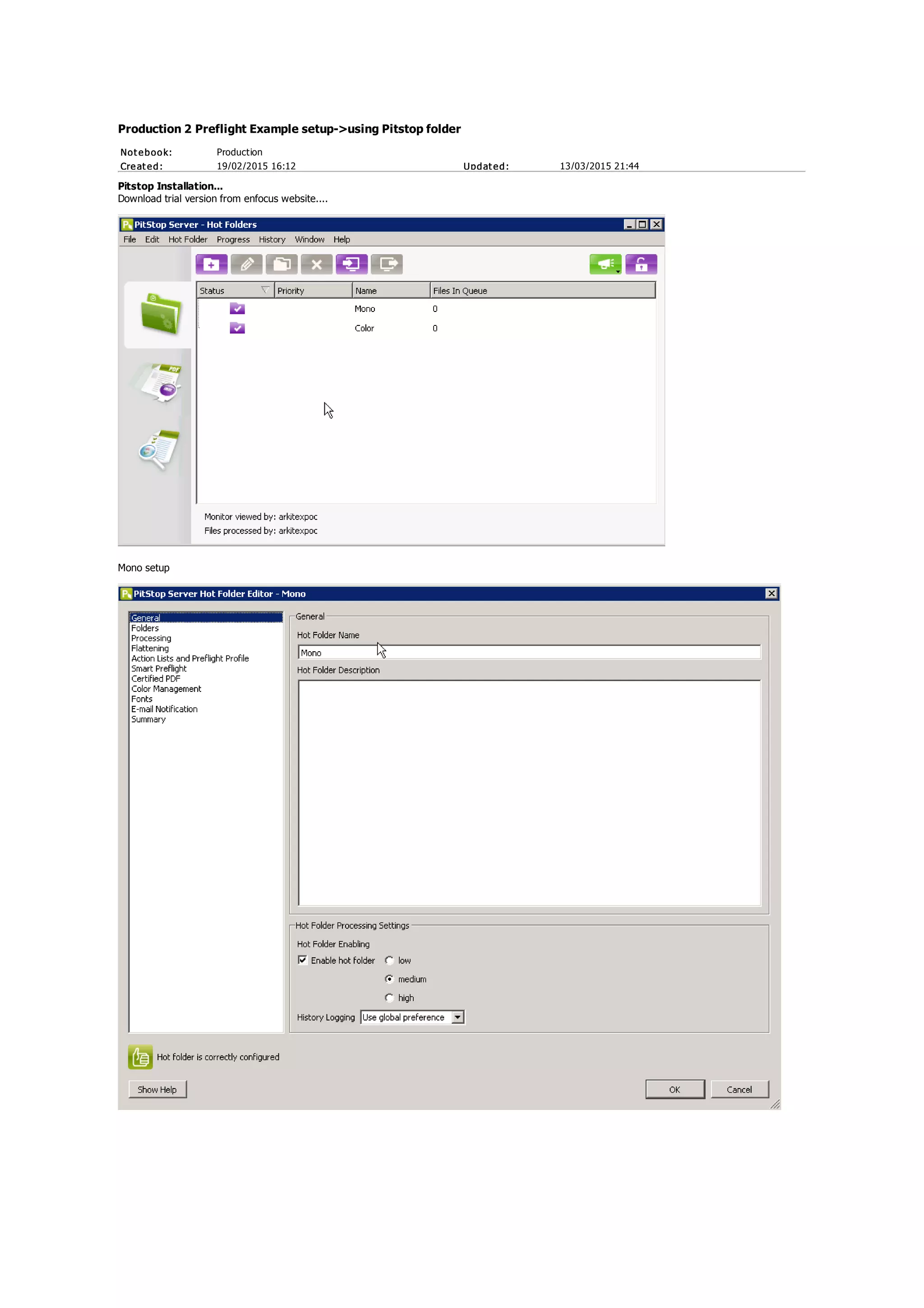 Production 2 Preflight Example setup using Pitstop Folder.pdf | Operating Systems | Computer ...