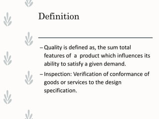 Quality management and Material Planning | PPT