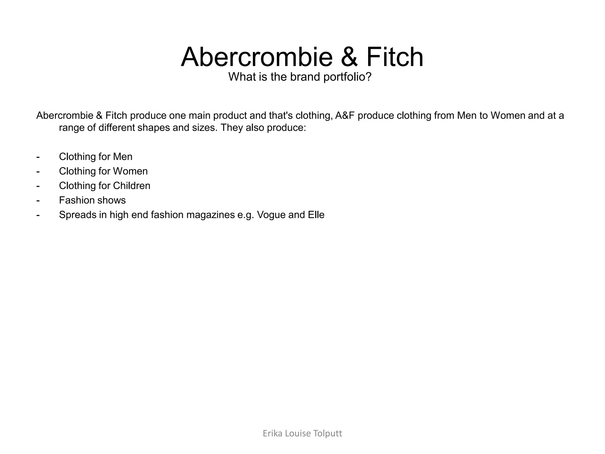 Production Abercrombie and Fitch | PPTX