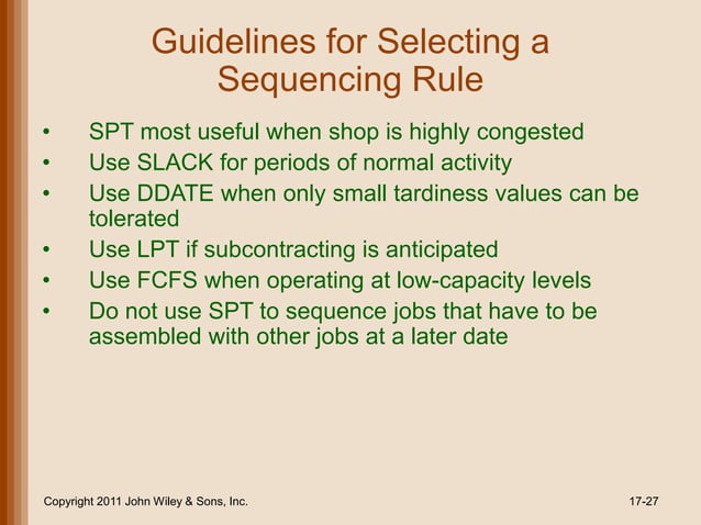 Production activity control - schedulling | PPT