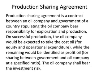 Production Agreements, Oil Service Contracts & Joint Ventures | PPT