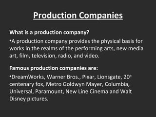 Production and disruption companies2 | PPT