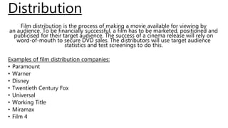 Production and distribution | PPTX | Video Production | Content Production