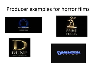 Production and distribution of horror films | PPT