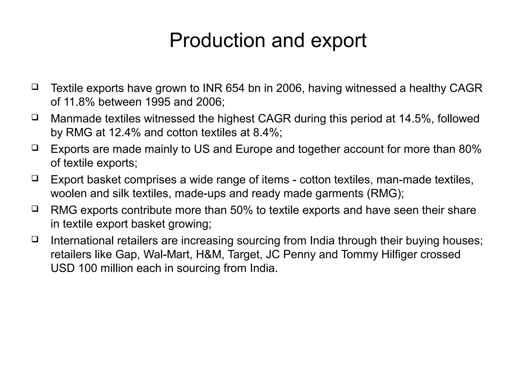 Production and export | PPT | Needlework | Arts and Crafts