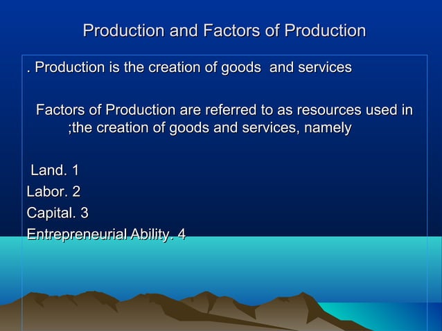 Production and factors of production | PPT