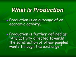 Production And Factors Of Production | PPT