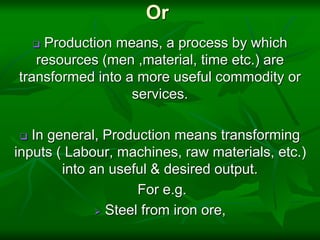 Production And Factors Of Production | PPT