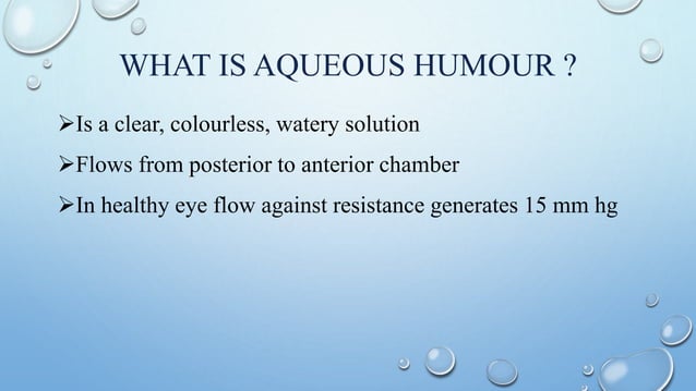 Production and flow of aqueous humor | PPTX