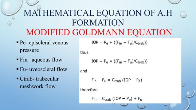 Production and flow of aqueous humor | PPTX