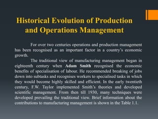 Production and Operation Management | PPTX