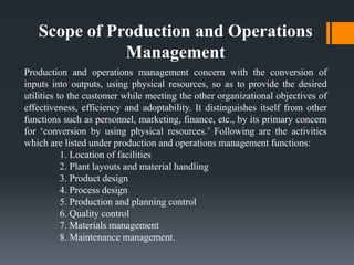 Production and Operation Management | PPTX