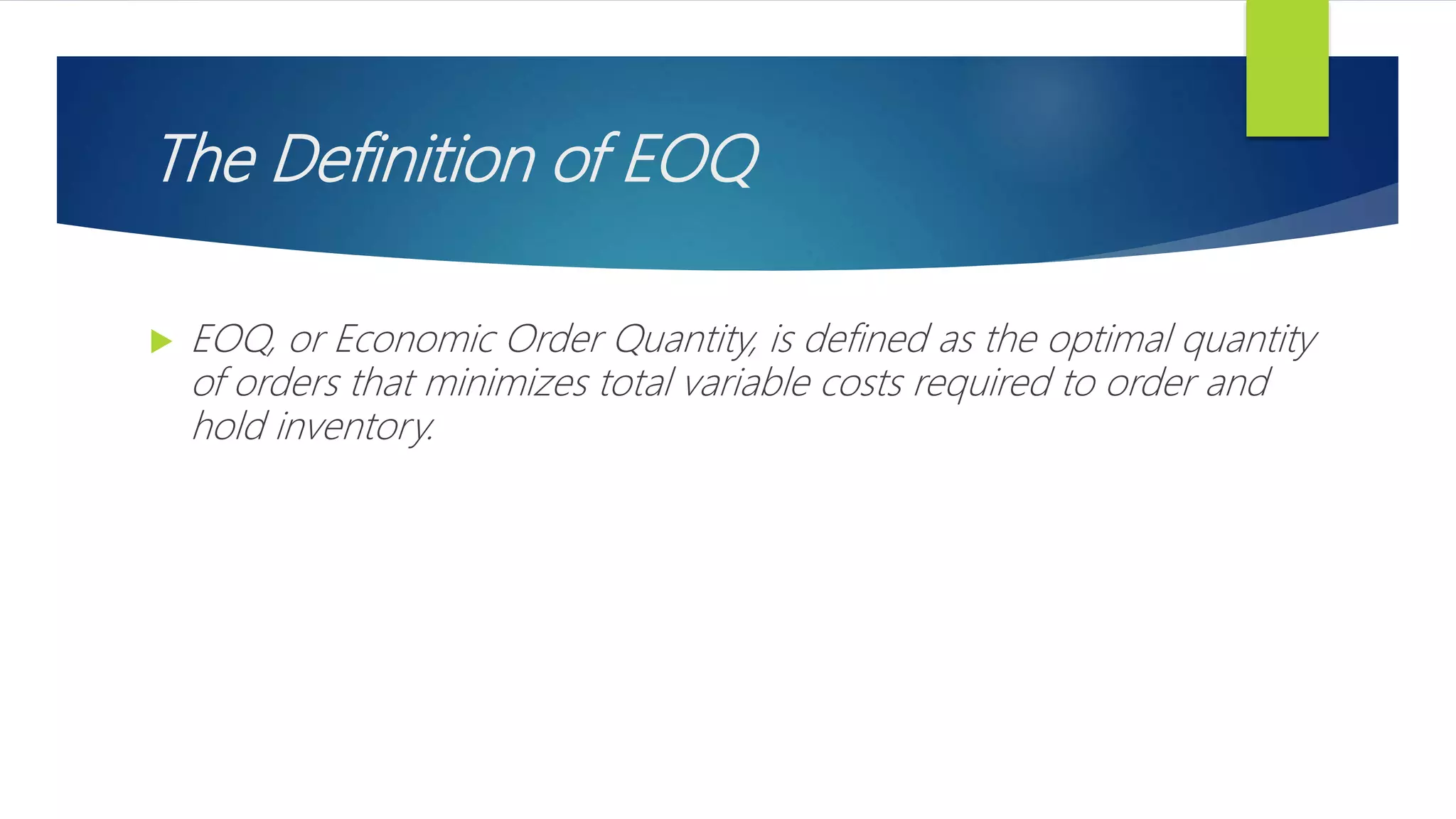 economic order quantity | PPT