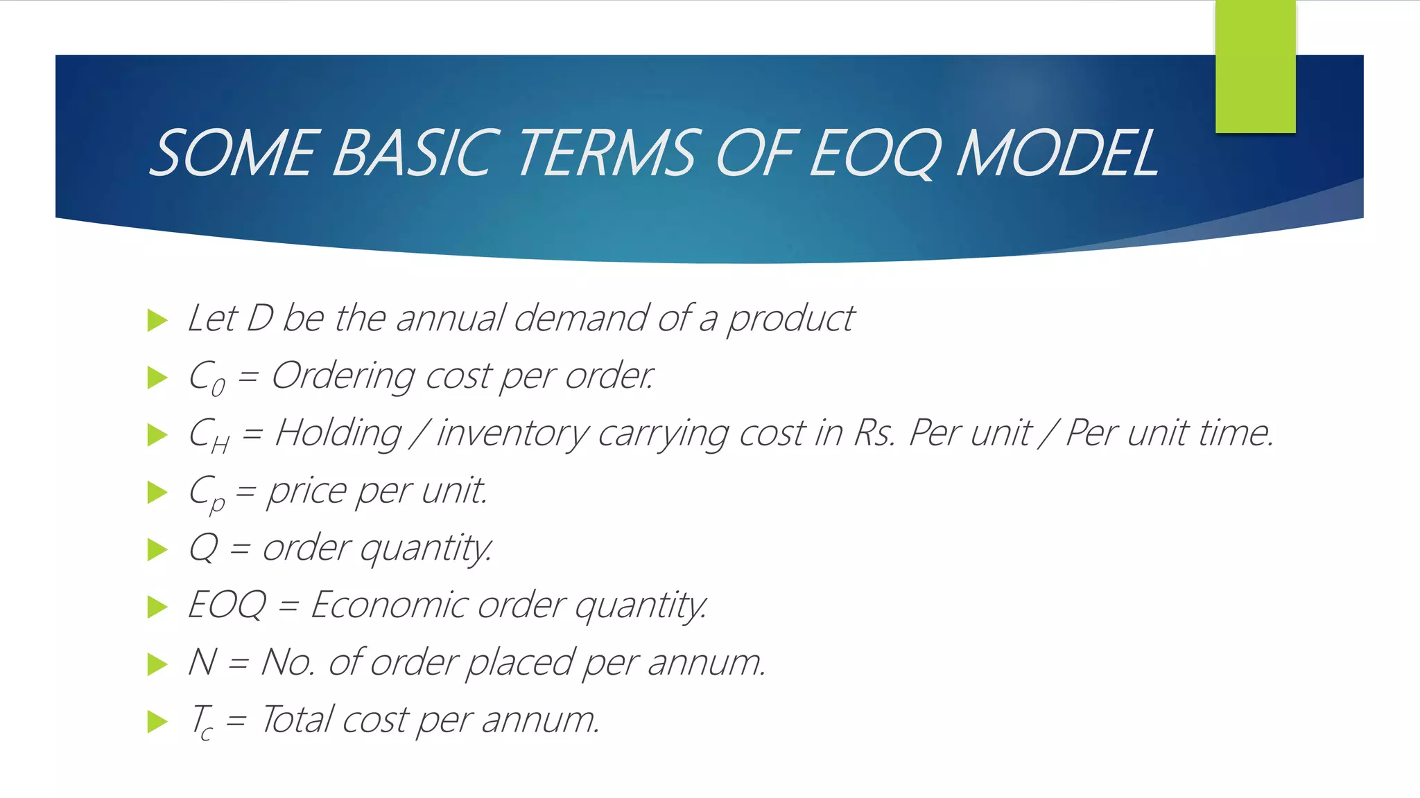 economic order quantity | PPT