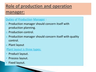 Production and operation management | PPT