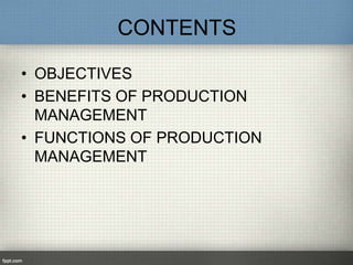 Production and operations management | PPTX