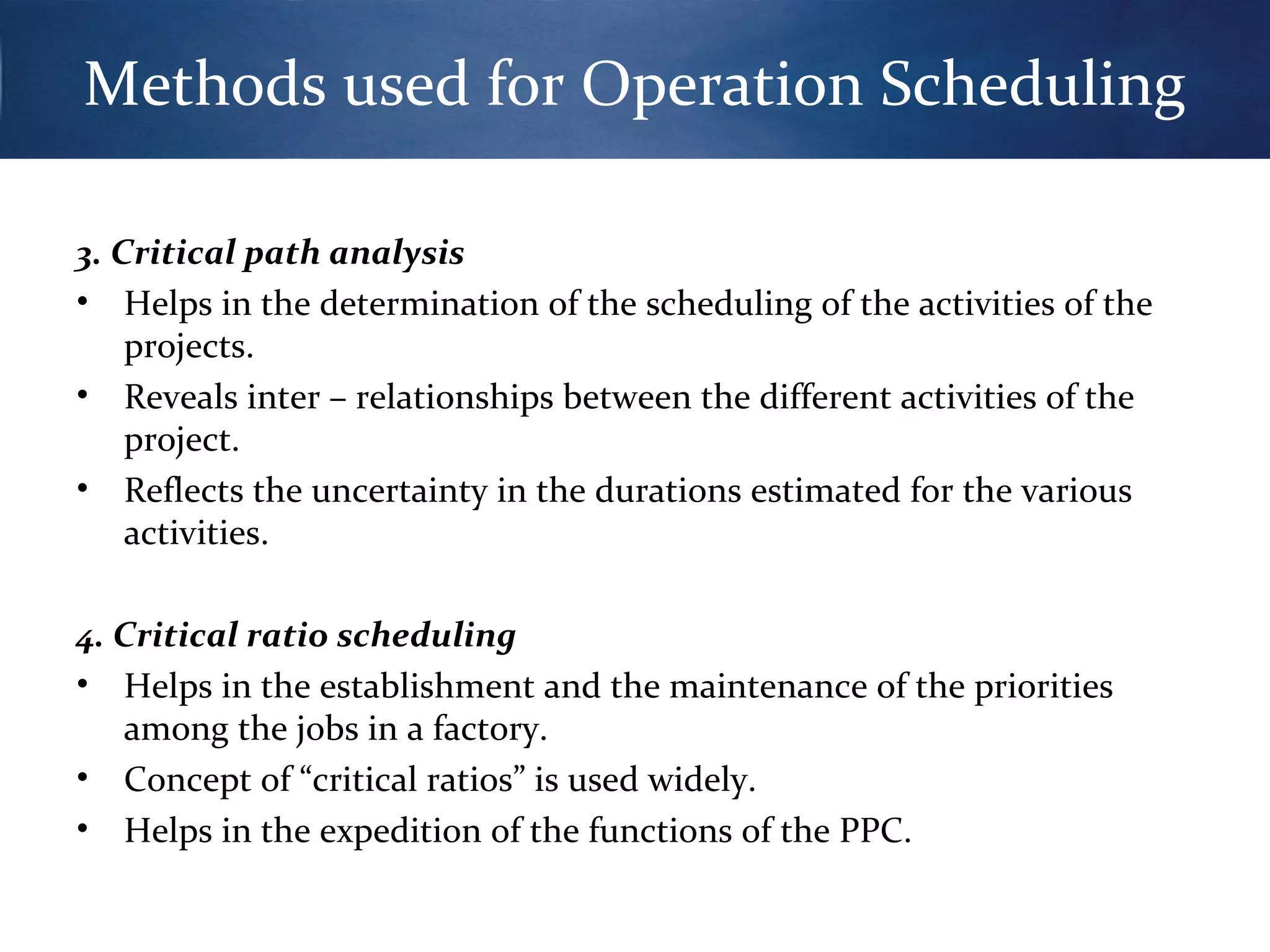 Operations Scheduling | PPT
