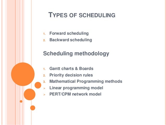 Scheduling Definition