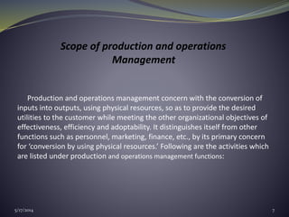 Production And Operations Management | PPTX