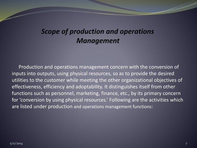 Production And Operations Management | PPTX