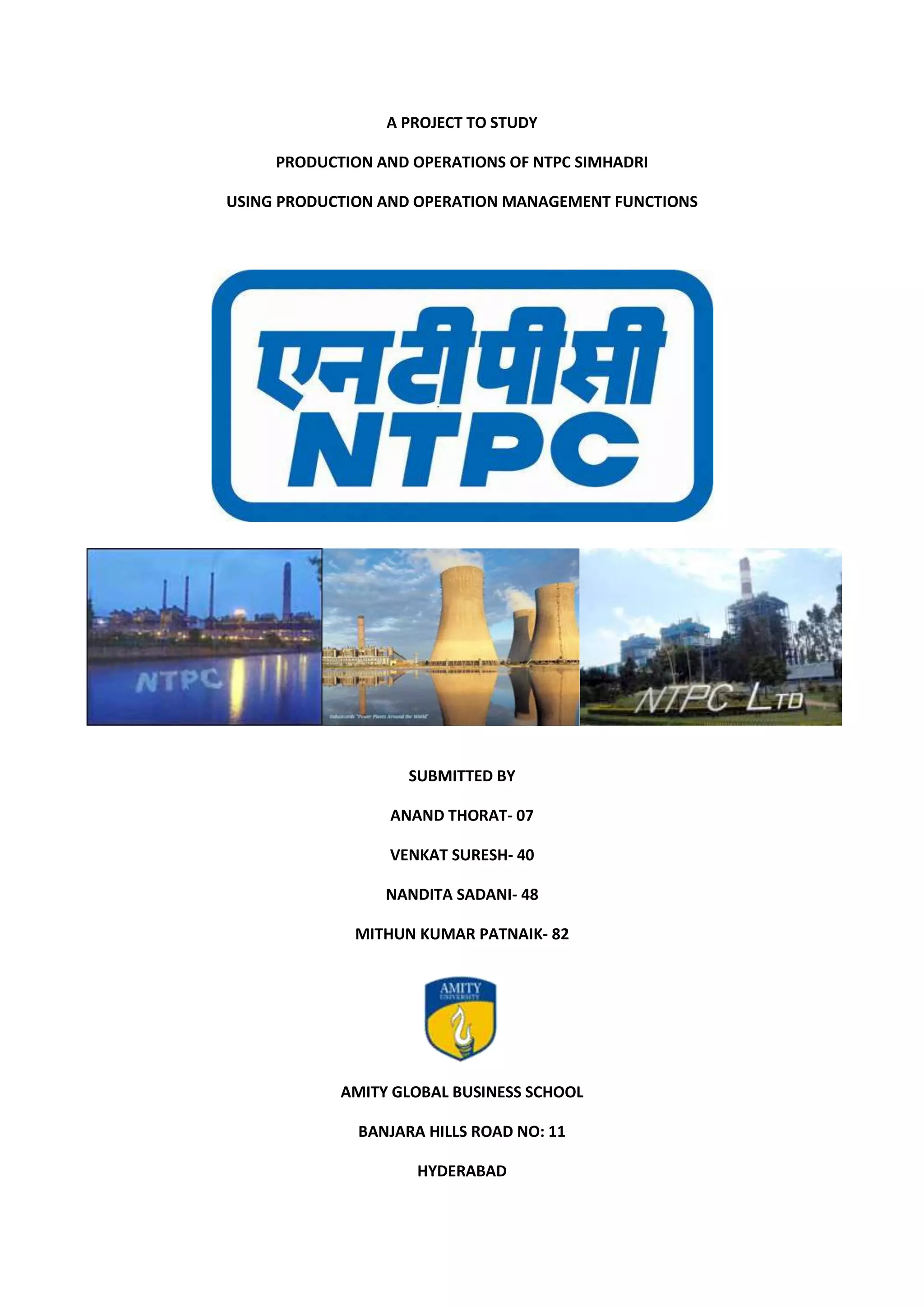 Ntpc simhadri | DOCX