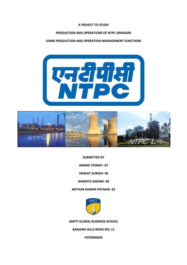 Ntpc simhadri | DOCX | Power and Energy Industry | Industries