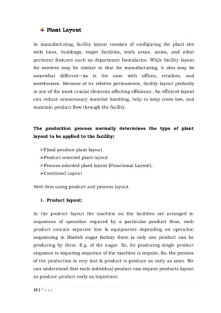 Production and operations report on sugar factory bardoli | PDF