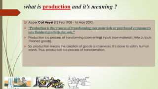 Production and productivity | PPTX