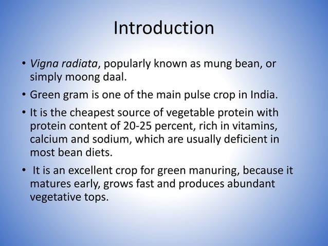 Production and protection technology of mungbean & urdbean | PPTX ...